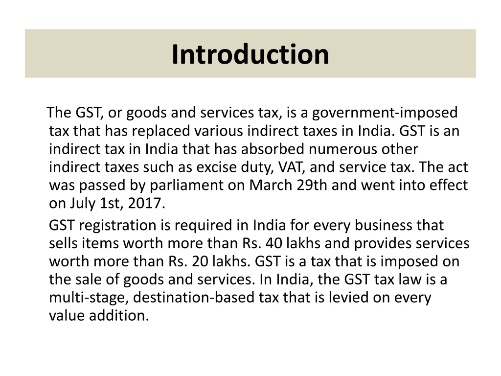 PPT - What is GST in India PowerPoint Presentation, free download - ID ...
