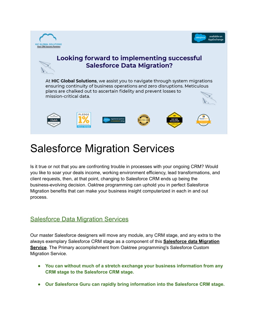 PPT - Salesforce Migration Services- HIC Global Solutions PowerPoint ...