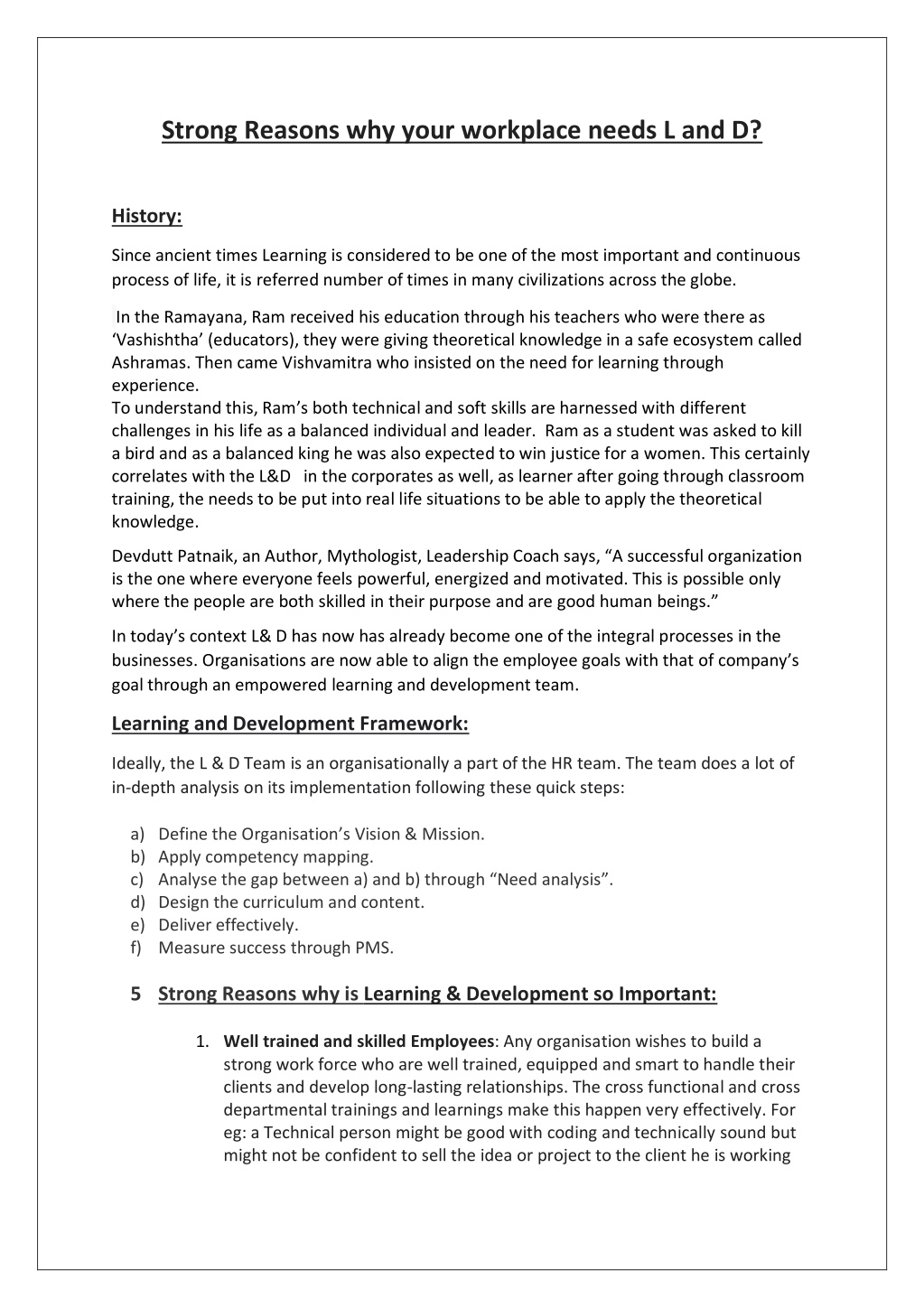 PPT - 5 Strog Reasons Why Your Workspace needs learning and development ...