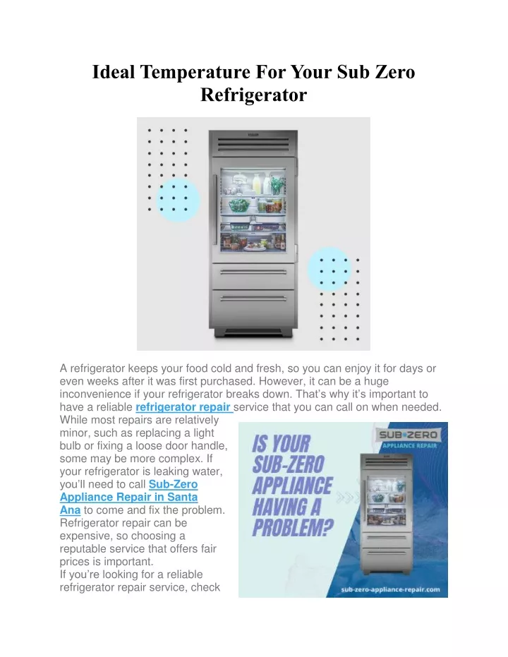 PPT - Ideal Temperature For Your Sub Zero Refrigerator PowerPoint Presentation - ID:11373718