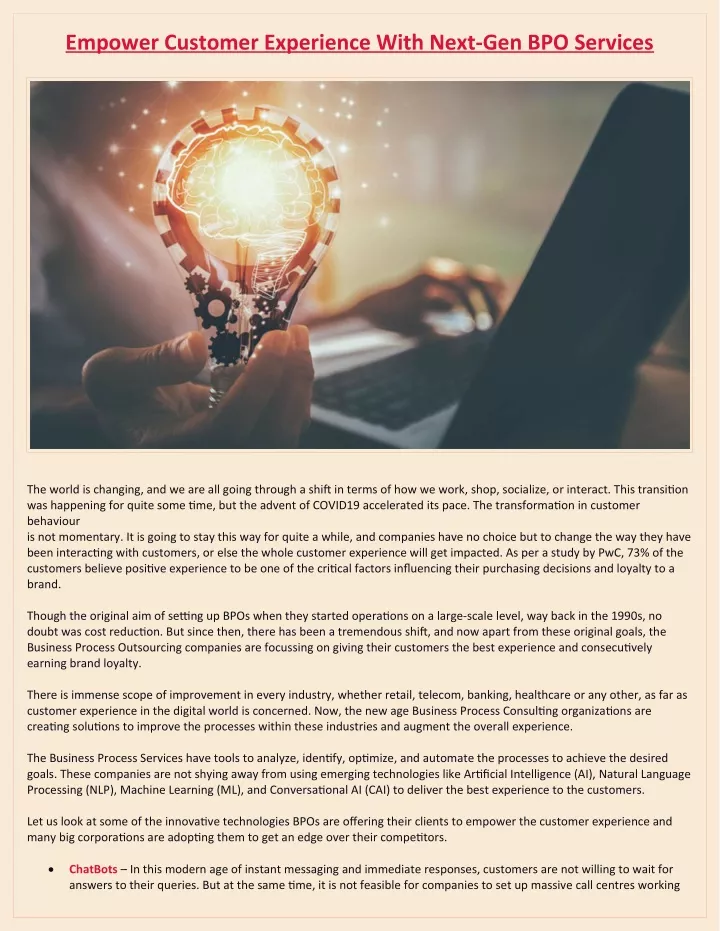 PPT - Empower Customer Experience With Next-Gen BPO Services PowerPoint ...