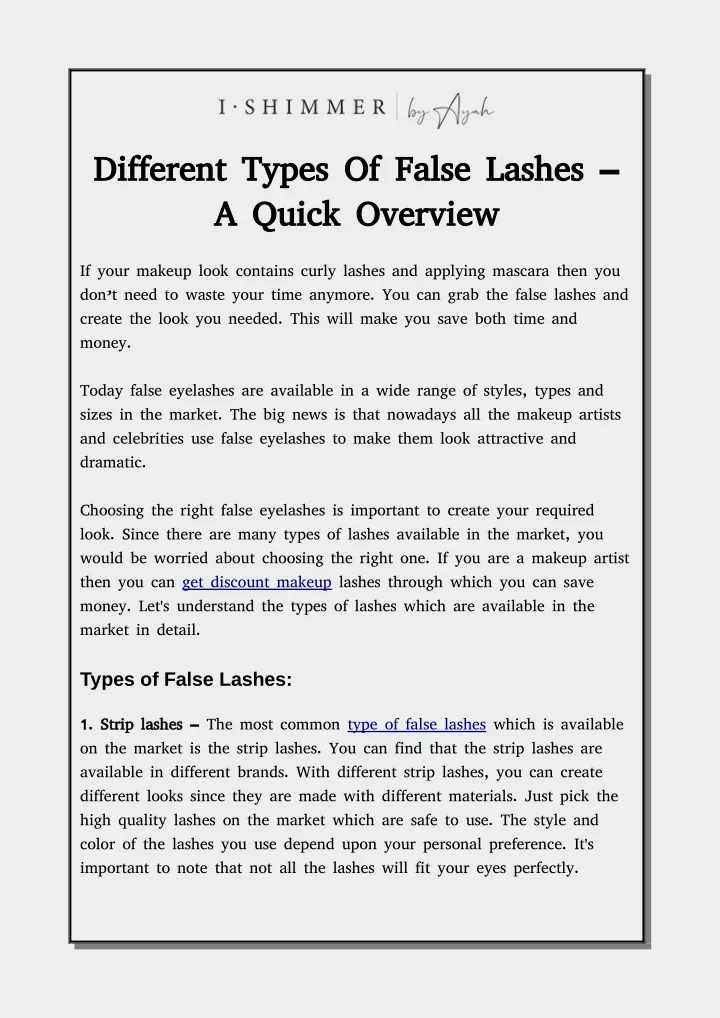 PPT - Different Types Of False Lashes – A Quick Overview PowerPoint ...