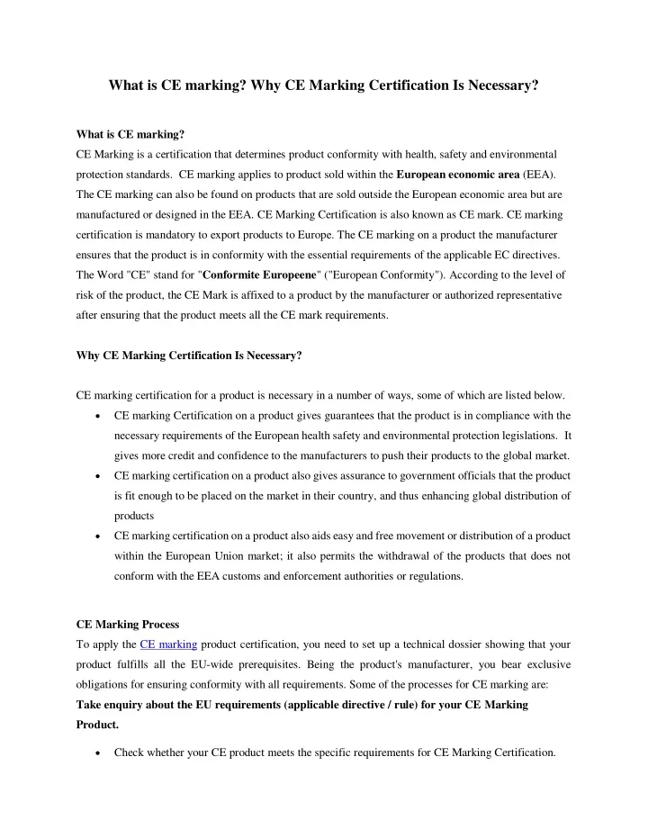 PPT - What is CE marking south africa PowerPoint Presentation, free ...