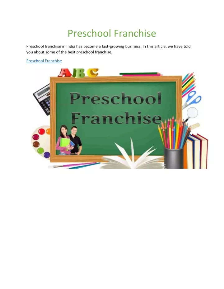 PPT - Preschool Franchise PowerPoint Presentation, free download - ID ...