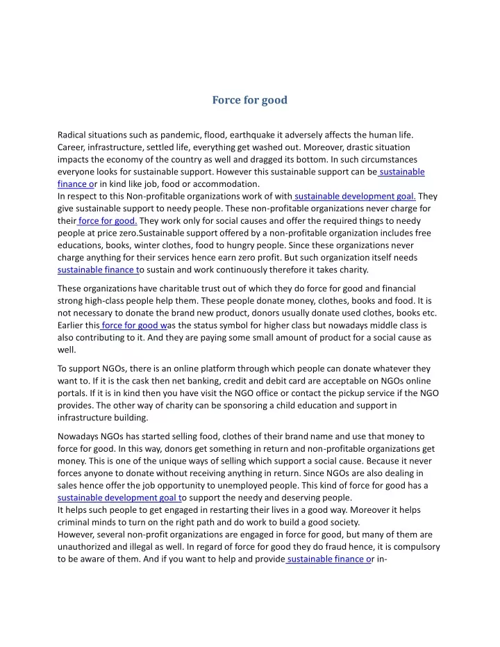 PPT - Force-for-good PowerPoint Presentation, free download - ID:11376656