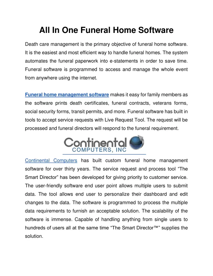 PPT - All In One Funeral Home Software PowerPoint Presentation, free ...