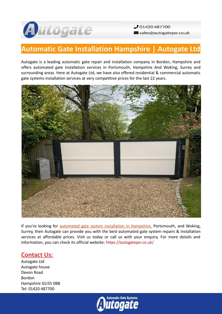 PPT - Automatic Gate Installation Hampshire PowerPoint Presentation ...
