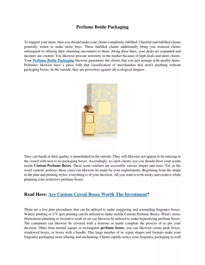 PPT - Perfume Bottle Packaging PowerPoint Presentation, free download ...