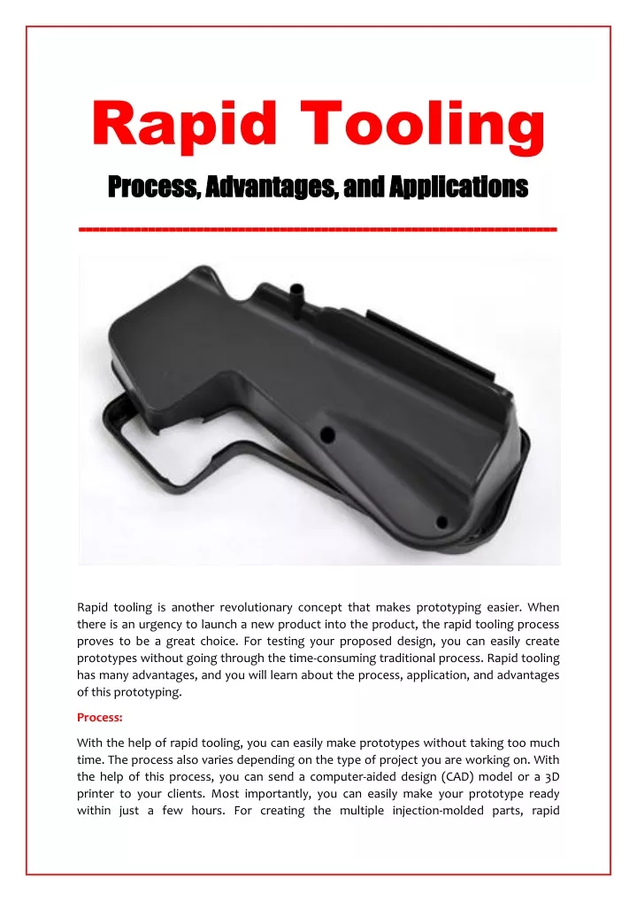 PPT - Rapid Tooling: Process, Advantages, and Applications PowerPoint ...
