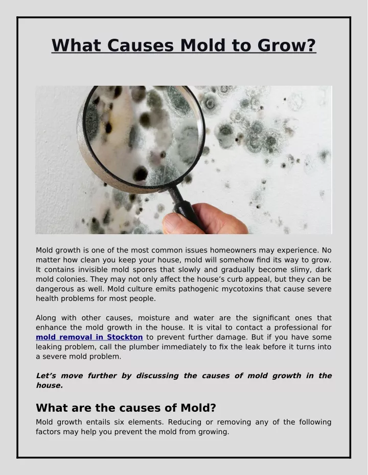 PPT - Reasons Behind the Mold Growth PowerPoint Presentation, free ...