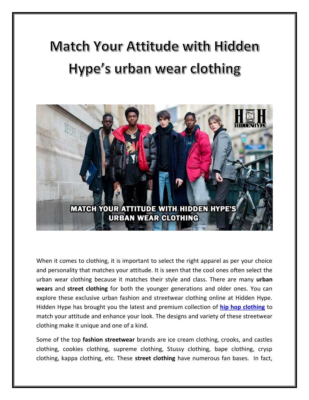 PPT - Match Your Attitude with Hidden Hype's urban wear clothing ...