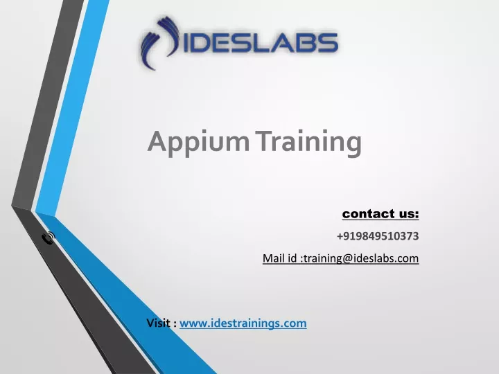 PPT - Appium Training.PDF PowerPoint Presentation, free download - ID:11383487