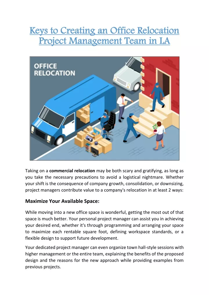 PPT - Keys to Creating an Office Relocation Project Management Team in ...