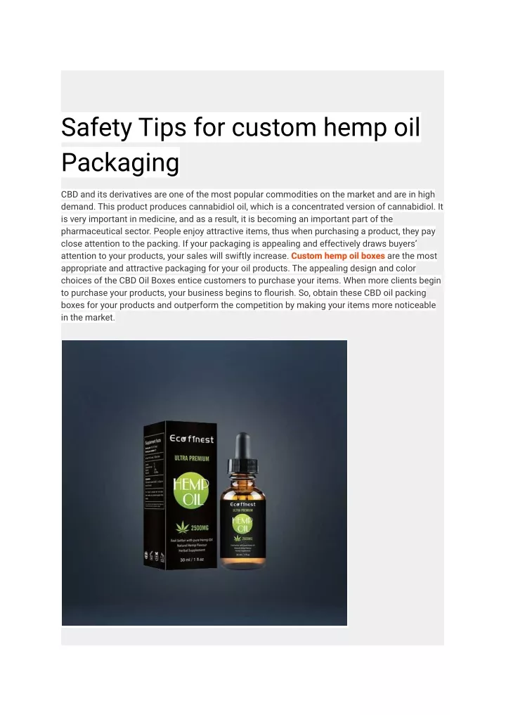 PPT - Safety Tips for custom hemp oil Packaging PowerPoint Presentation ...