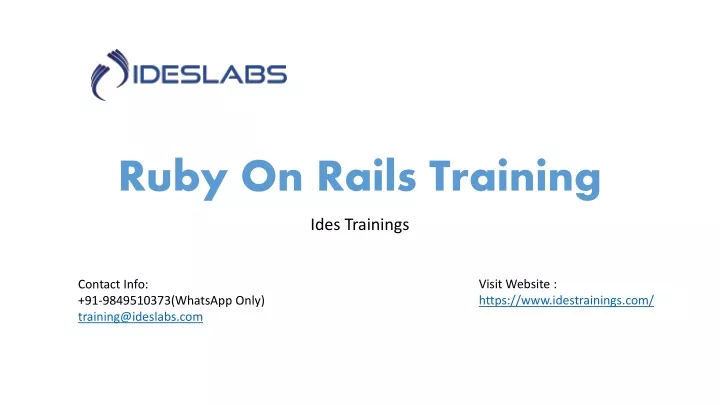 PPT - Ruby On Rails Training PowerPoint Presentation, free download ...