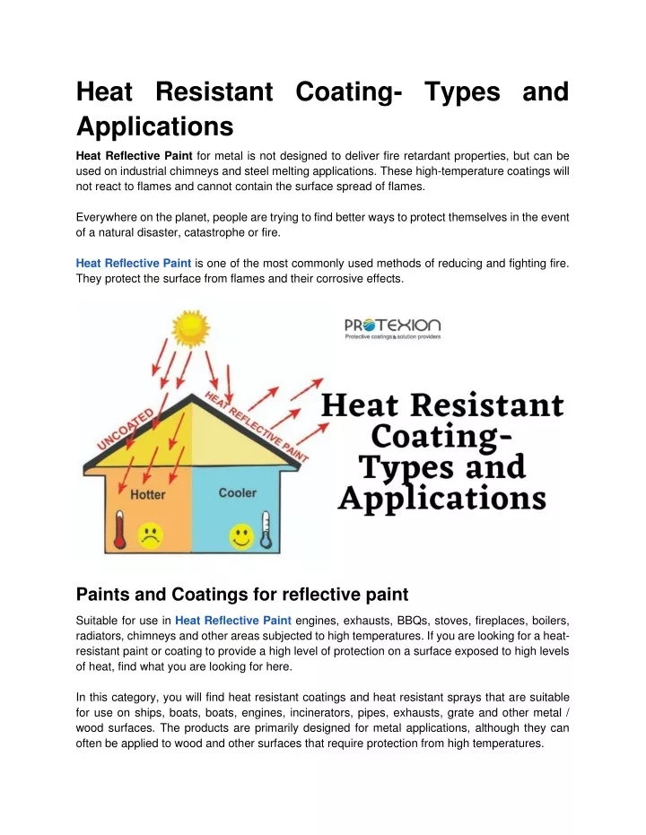 PPT - Heat Resistant Coating- Types and Applications. PowerPoint ...
