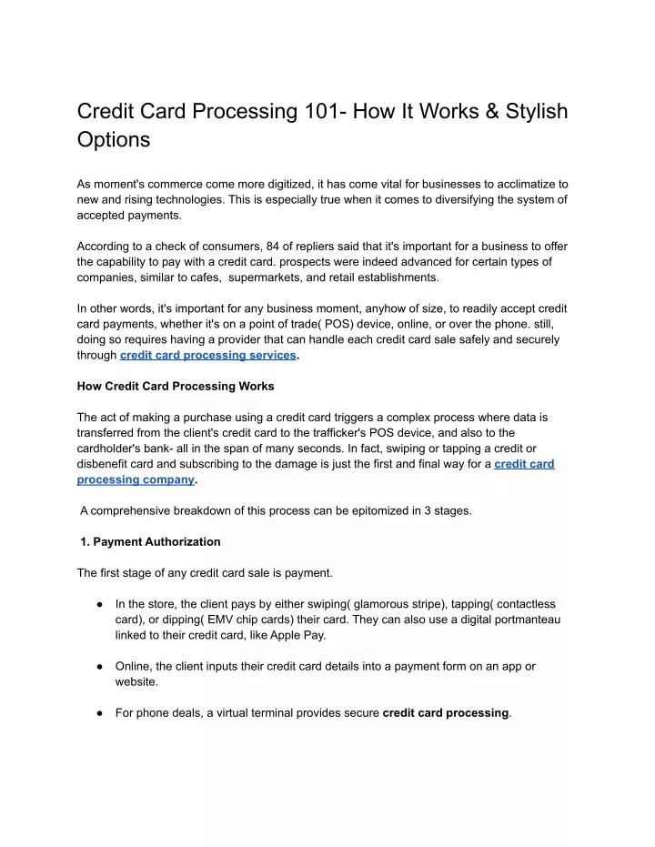 PPT - Credit Card Processing 101 - How It Works & Best Options ...