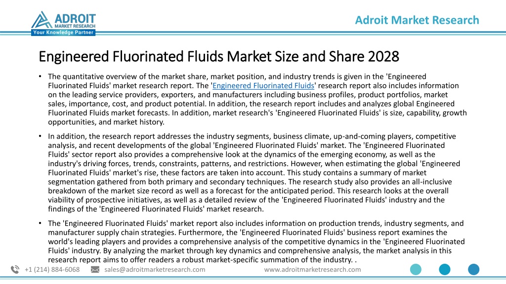 PPT - Engineered (fluorinated) Fluids market Share Report,Industry ...