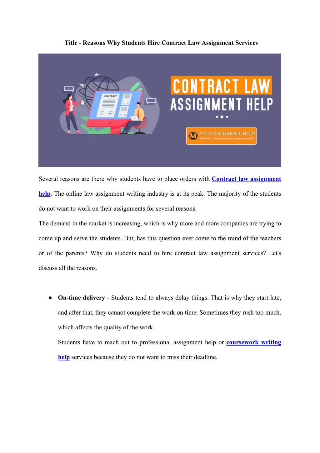 PPT - Reasons Why Students Hire Contract Law Assignment Services ... PPT - Reasons Why Students Hire Contract Law Assignment Services ...