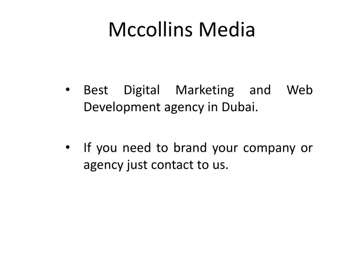 PPT - Mccollins Media PowerPoint Presentation, free download - ID:11390306