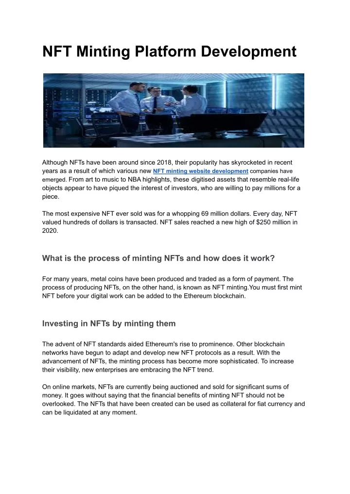 PPT - NFT Minting Platform Development PowerPoint Presentation, free download - ID:11391375