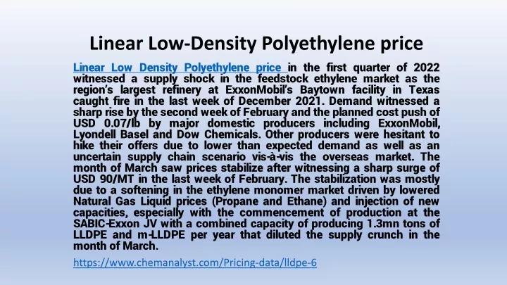 PPT - Linear Low-Density Polyethylene Demand PowerPoint Presentation ...