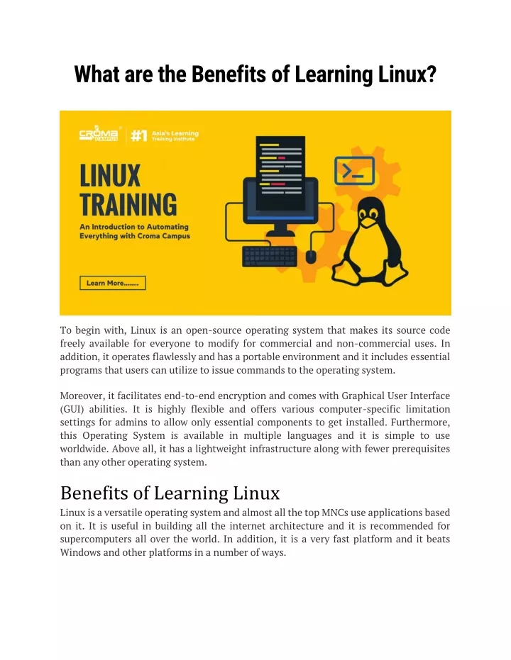 PPT - What are the Benefits of Learning Linux? PowerPoint Presentation ... PPT - What are the Benefits of Learning Linux? PowerPoint Presentation ...