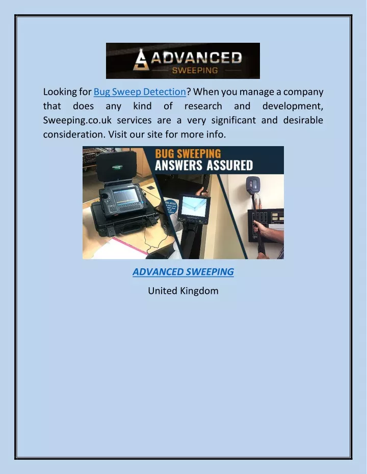 PPT - Bug Sweep Detection Sweeping.co.uk PowerPoint Presentation, free download - ID:11393167
