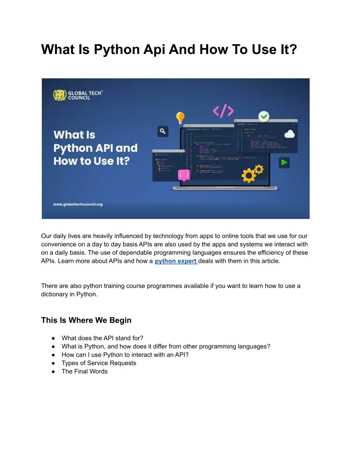 PPT What Is Python Api And How To Use It PowerPoint Presentation Free Download ID 11394769