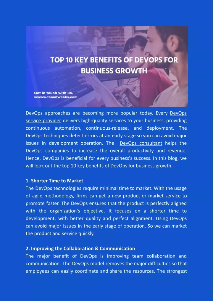 PPT - Top 10 Key Benefits Of DevOps for Business Growth PowerPoint ...