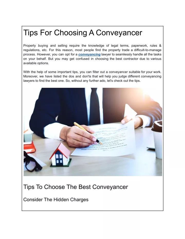 PPT - Tips For Choosing A Conveyancer PowerPoint Presentation, free ...