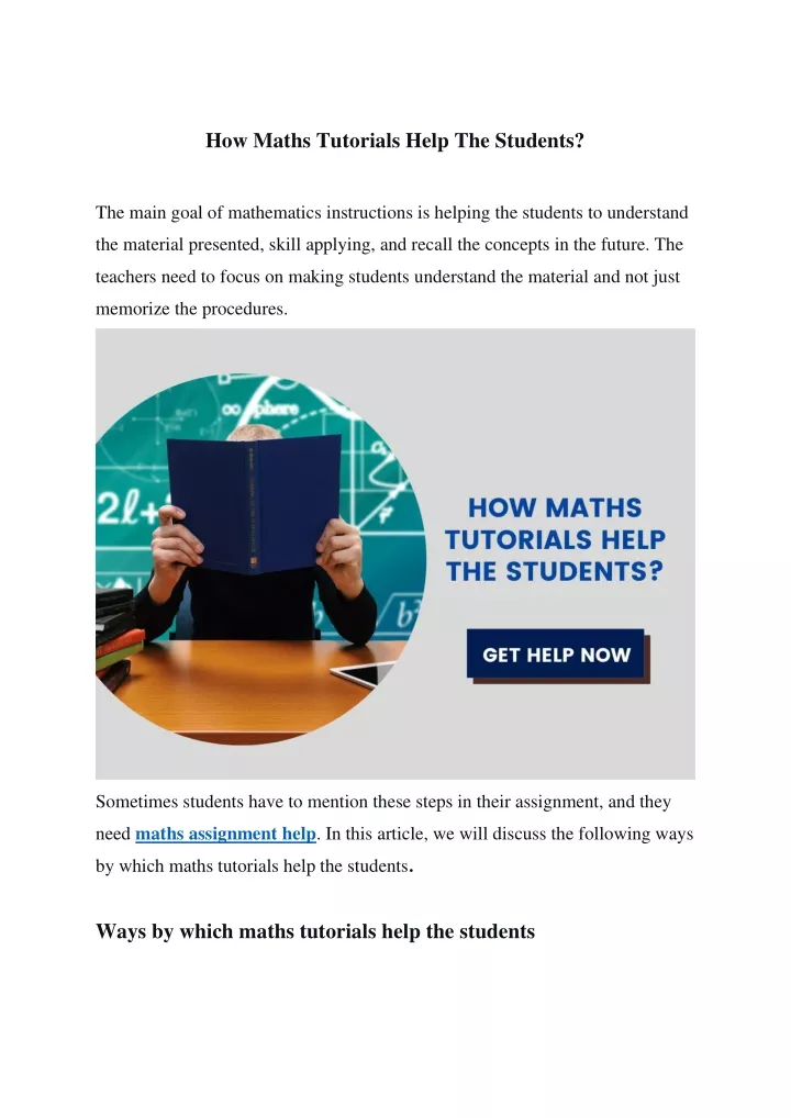 PPT - How Maths Tutorials Help the Students? PowerPoint Presentation ...