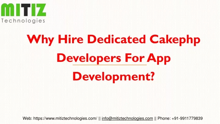 PPT - Why Hire Dedicated Cakephp Developers For App Development PowerPoint Presentation - ID ...
