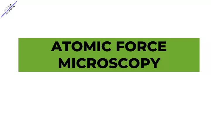 PPT - ATOMIC FORCE MICROSCOPY PowerPoint Presentation, free download - ID:11397440