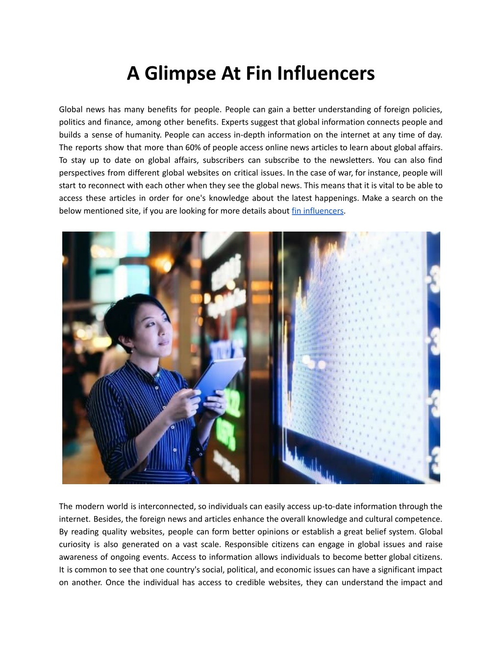 PPT - A Glimpse At Fin Influencers PowerPoint Presentation, free ...