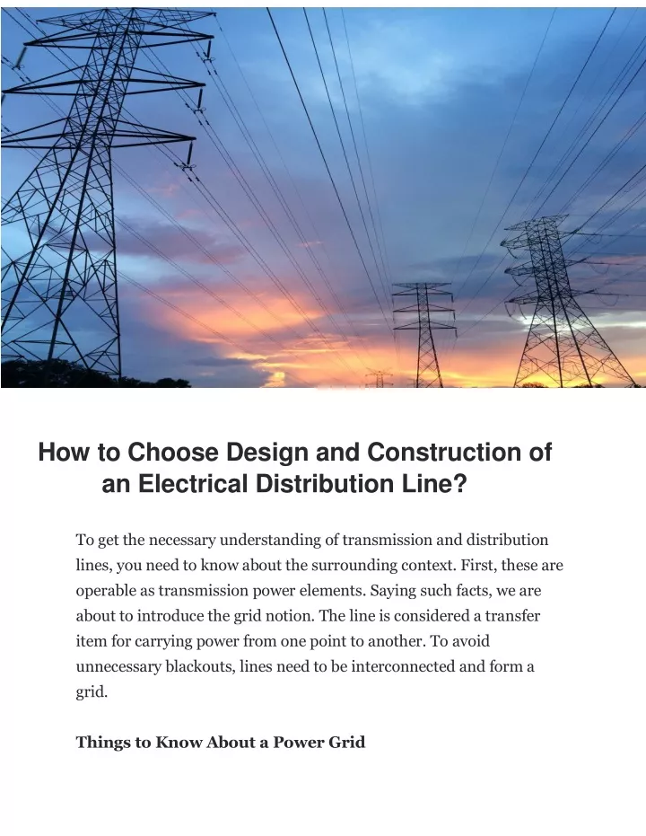 PPT - Overhead transmission & distribution Engineering in USA ...