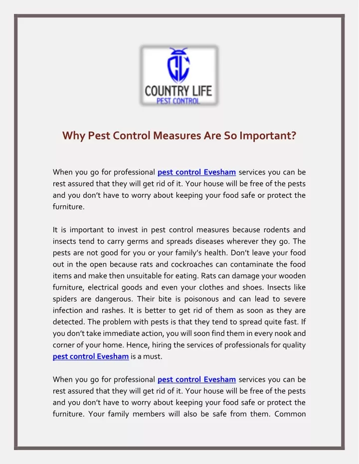 PPT - Why Pest Control Measures Are So Important PowerPoint ...