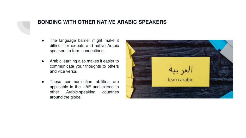PPT - The advantages of learning Arabic for expats living in the UAE ...