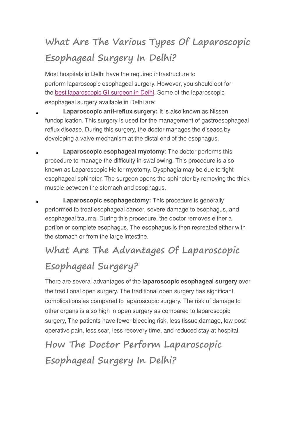 Ppt Laparoscopic Esophageal Surgery By Dr Neeraj Goel Cancer