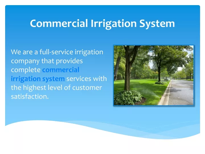 PPT - Commercial Irrigation System PowerPoint Presentation, free ...