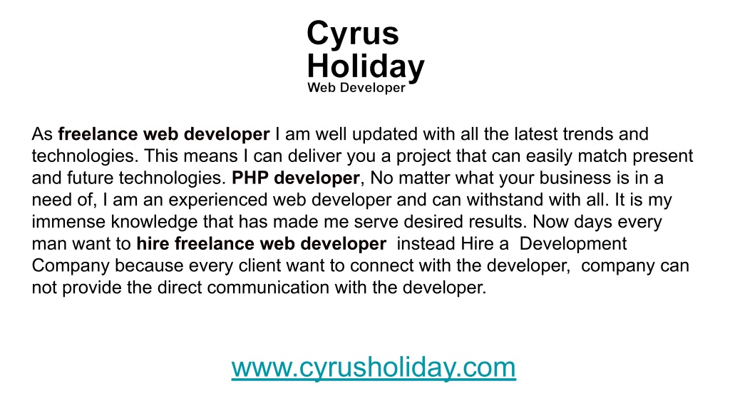 PPT - What to Look for in a Freelance Web Developer PowerPoint ...