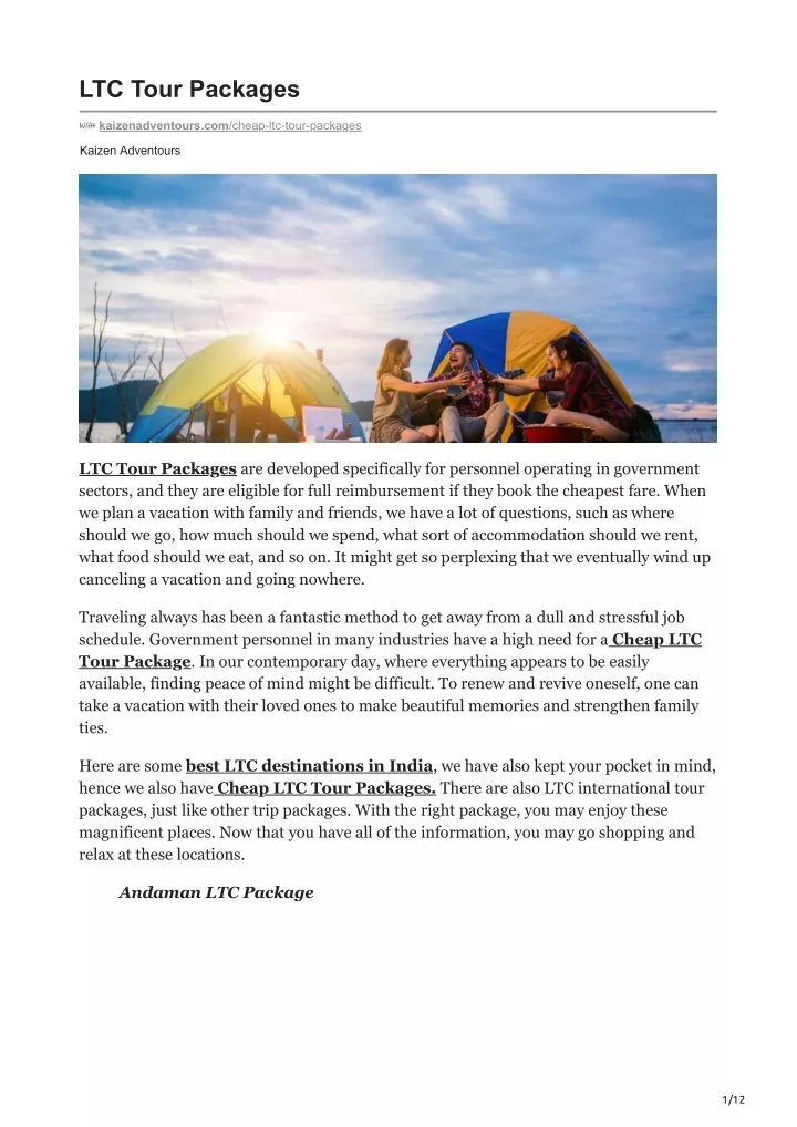 PPT - LTC Tour Packages PowerPoint Presentation, free download - ID ...