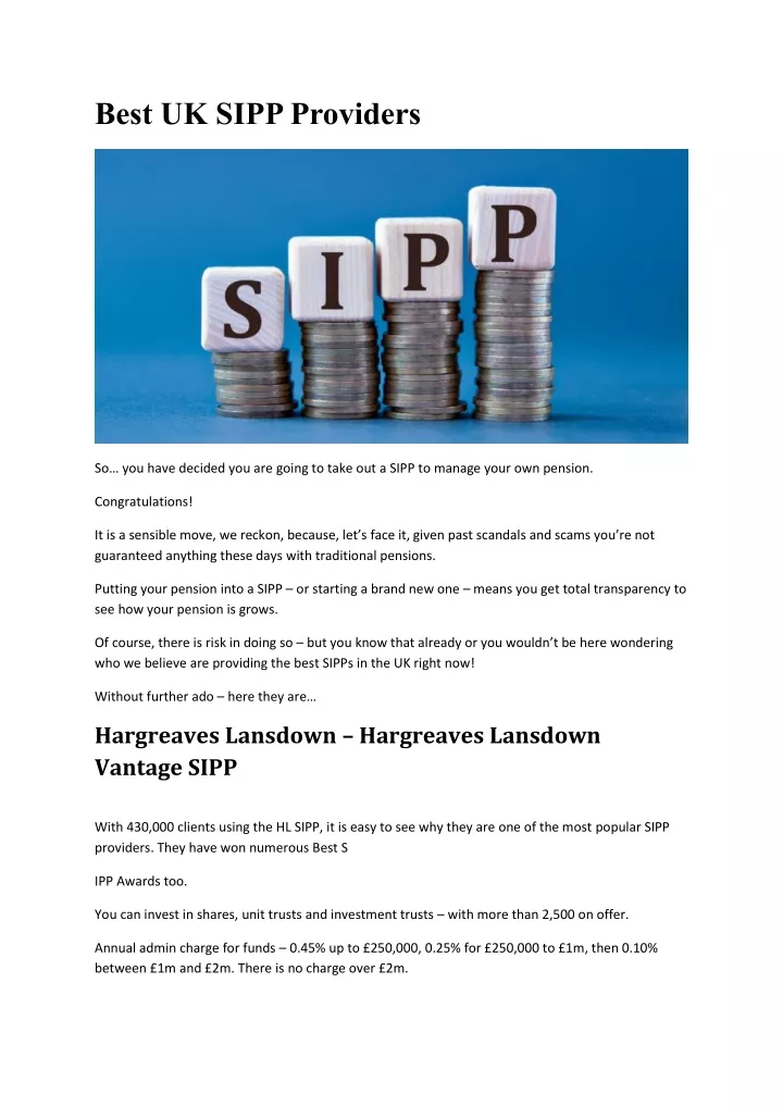 PPT - Best UK SIPP Providers PowerPoint Presentation, free download ...