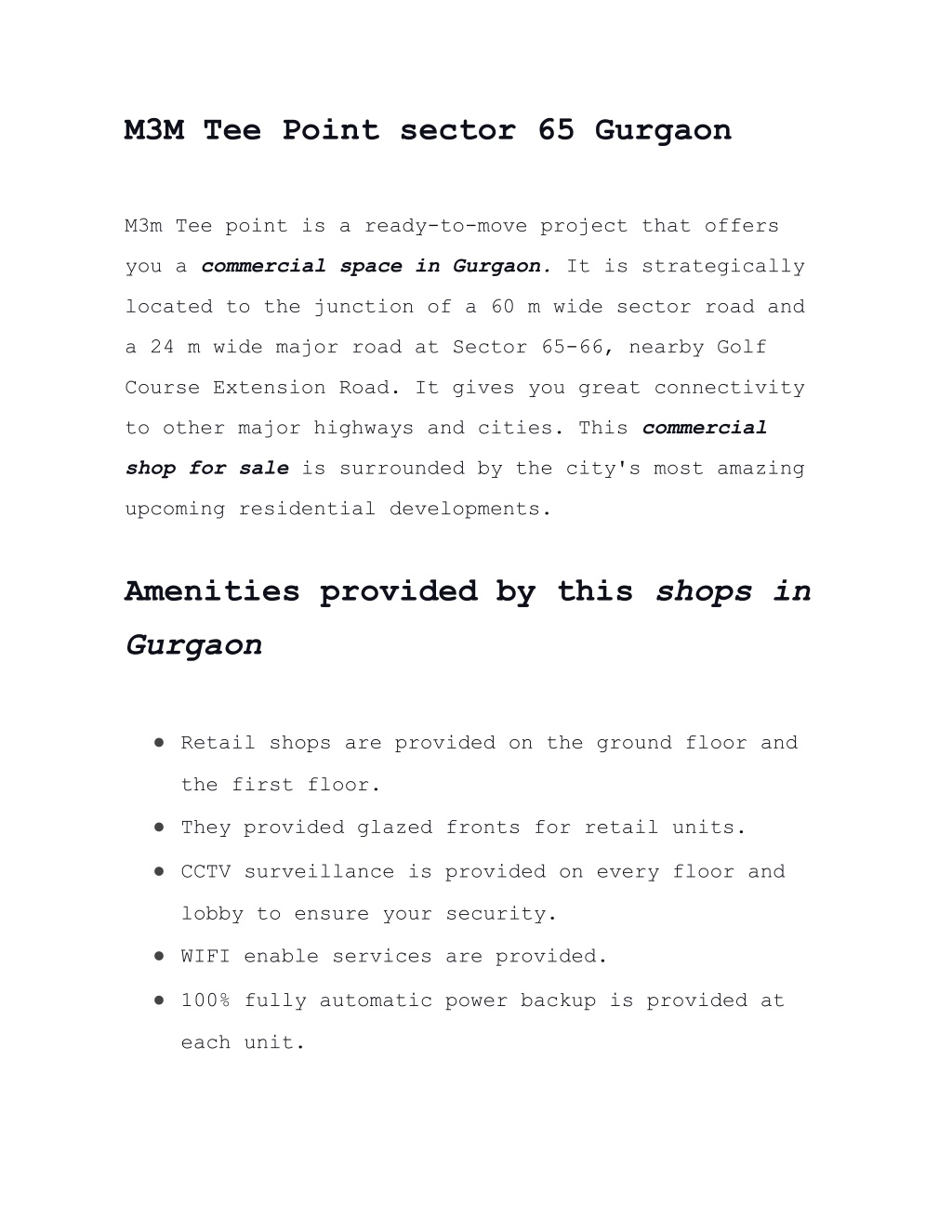 PPT - Commercial Shop for sale are available in Gurgaon with high ...