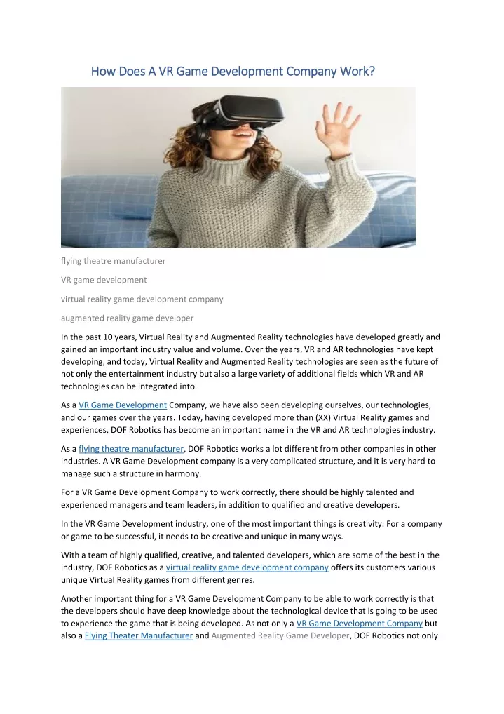 PPT - How Does A VR Game Development Company Work? PowerPoint ...