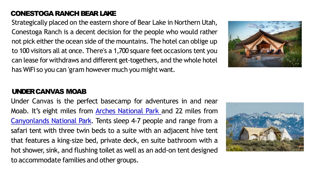 PPT - zion glamping Utah Places You Can Try Glamorous Camping ...