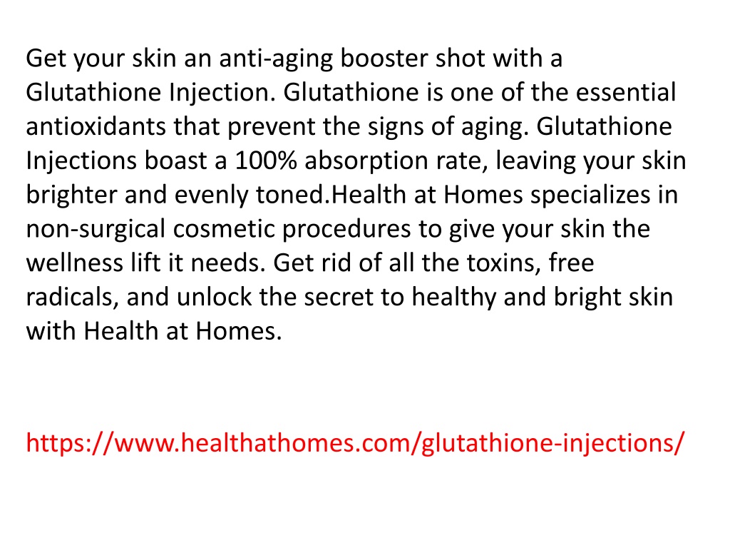 Ppt Glutathione Injections In Hyderabad Powerpoint Presentation Free