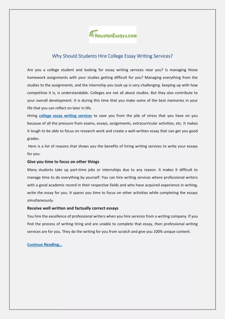 PPT - Why Should Students Hire College Essay Writing Services ... PPT - Why Should Students Hire College Essay Writing Services ...