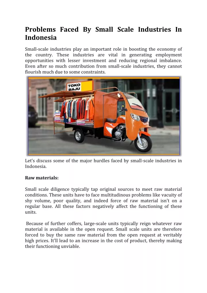 PPT - Problems Faced By Small Scale Industries In Indonesia PowerPoint ...