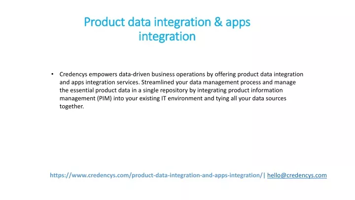 PPT - Product data integration & apps integration PowerPoint ...
